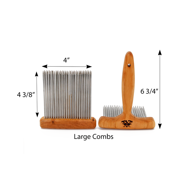 Large Wool Combs w/Holder - Single or Double Row - Fine or Extra Fine ...