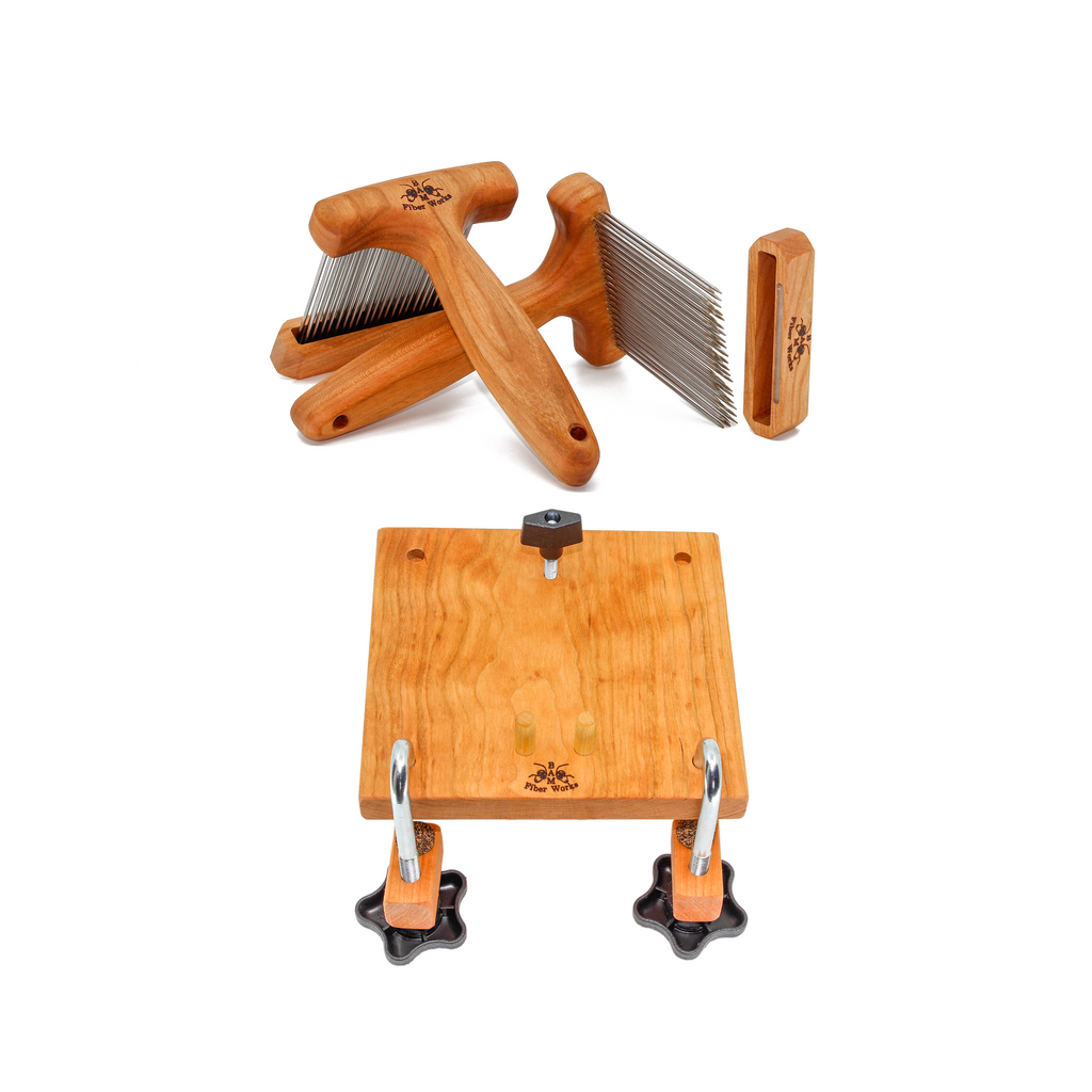 3 Row Super Fine Wool Combs w/Holder for Super Fine Fibers – Bam Fiber ...